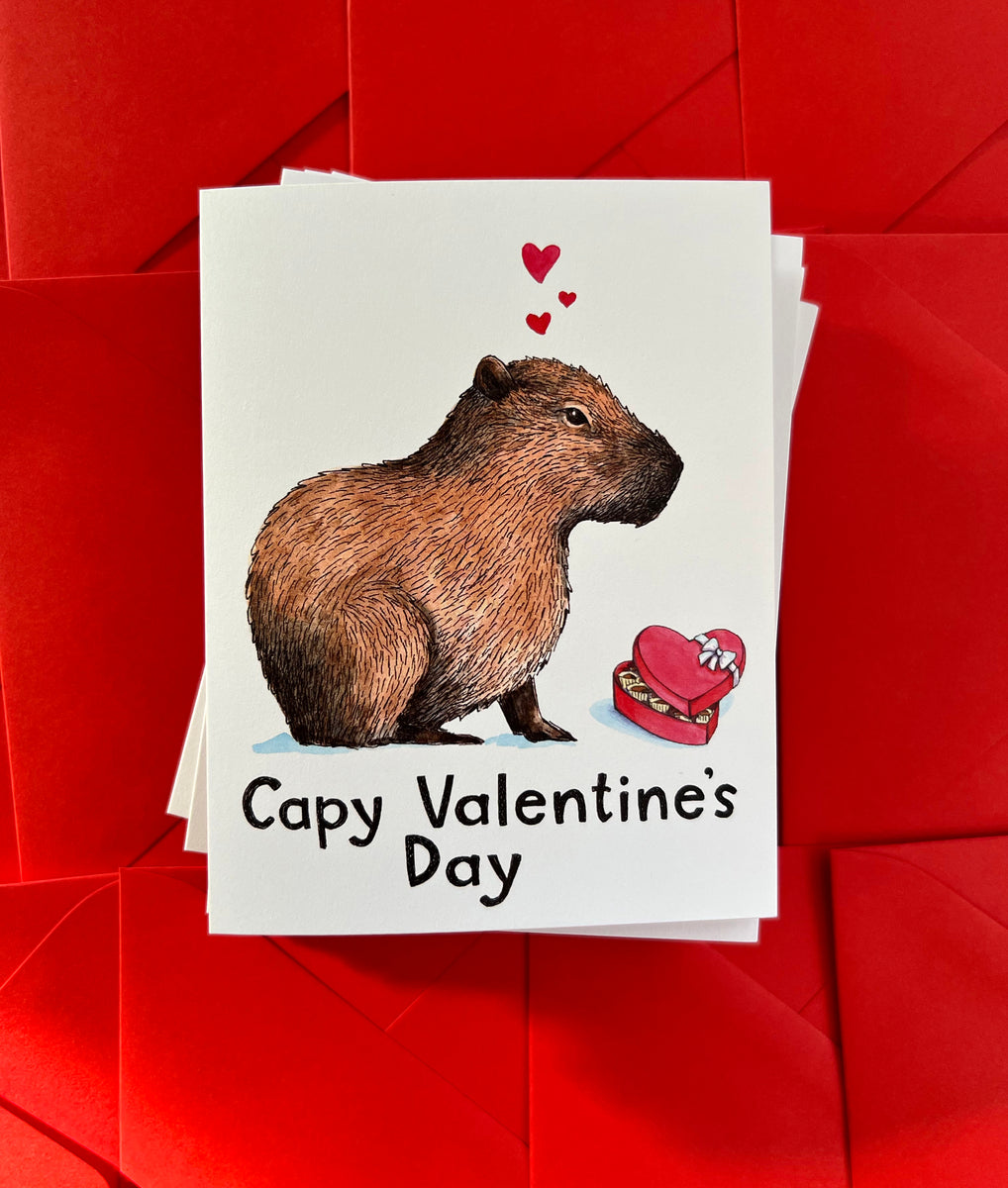 Capy Valentine's Day Capybara Love Card – Paper Wilderness