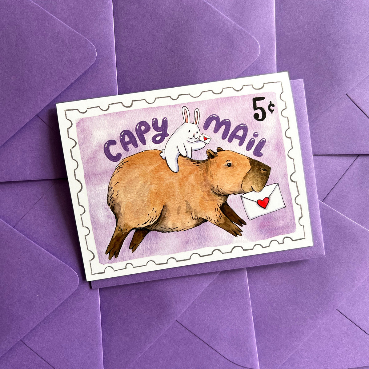 Capy Mail Capybara Happy Mail Card – Paper Wilderness