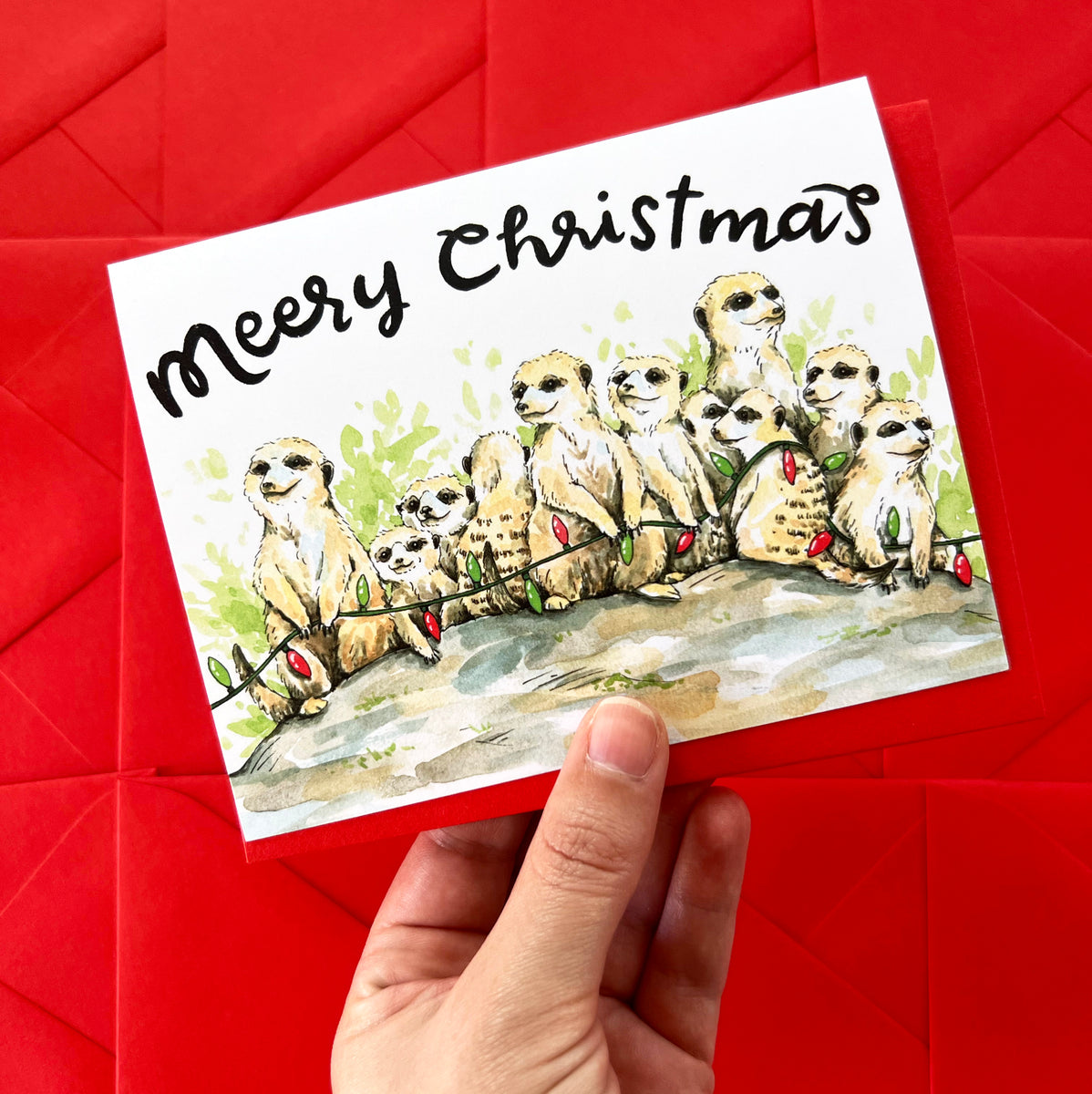 Meery Christmas Meerkats Holiday Card – Paper Wilderness