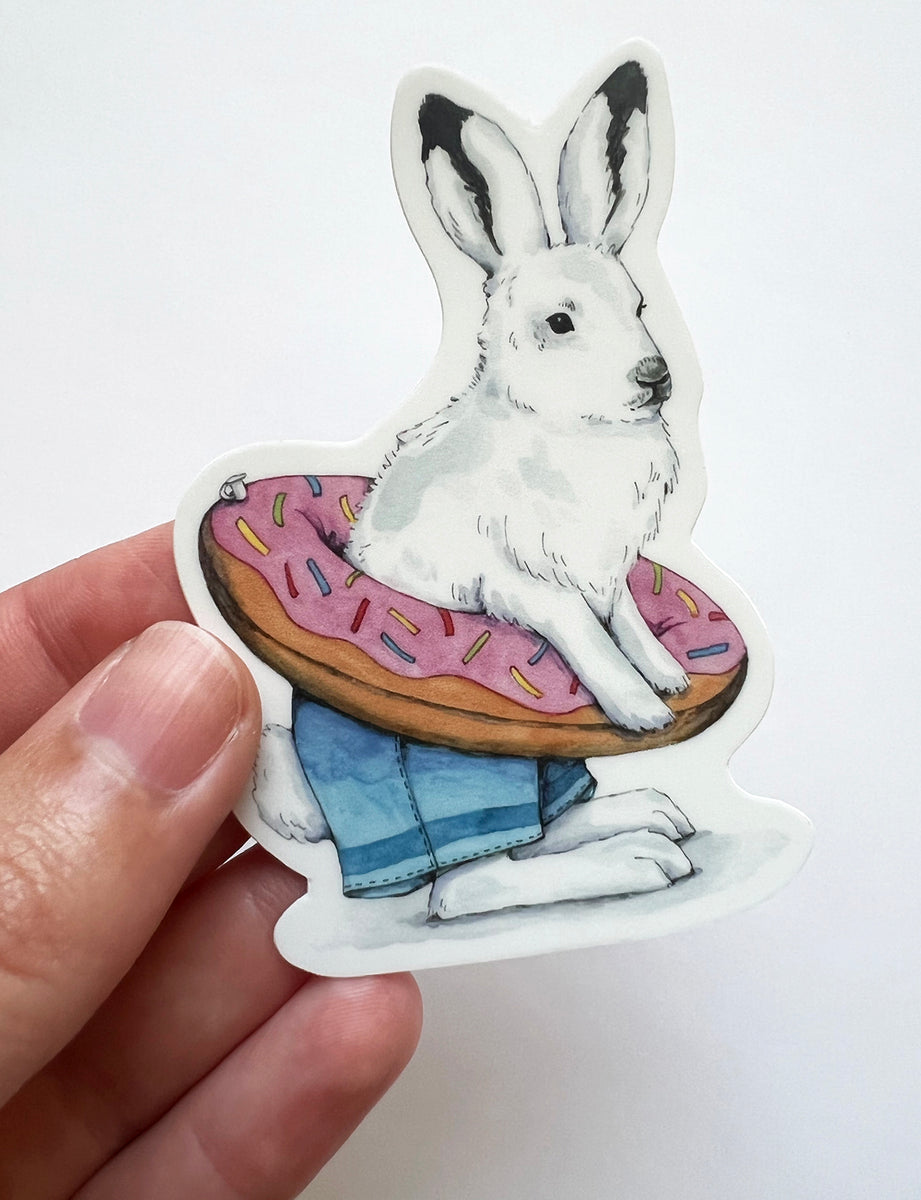 Arctic Hare in Swimsuit Vinyl Die Cut Weatherproof Sticker – Paper ...